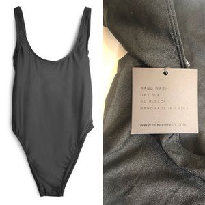 Dixperfect | Swim | Retro Black High Cut Low Back One Piece Swimsuit ...